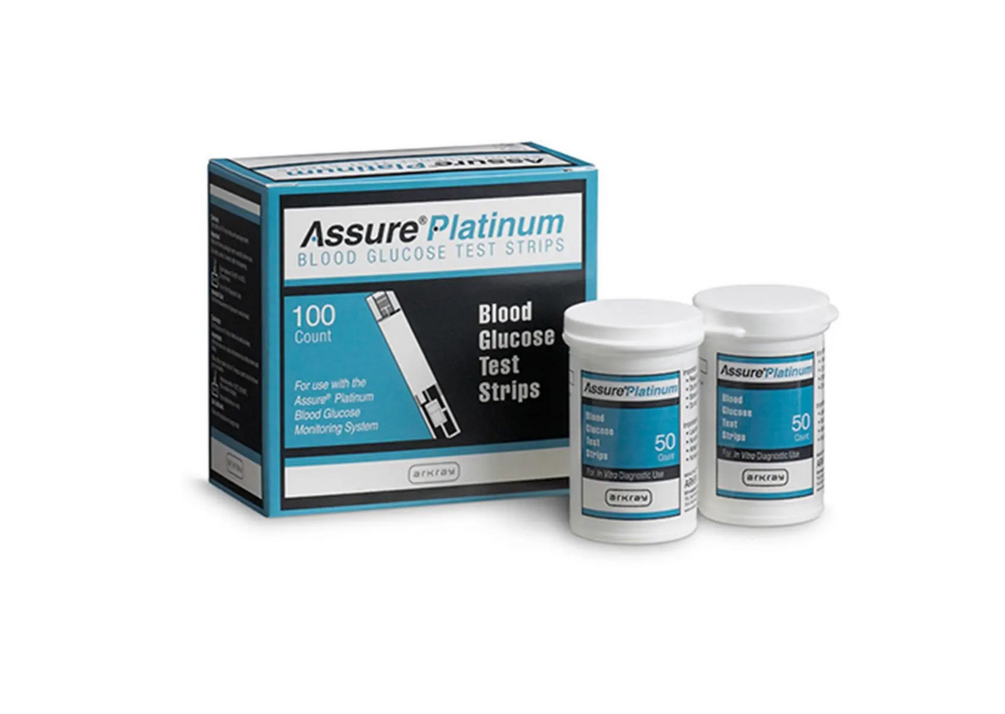 Blood Glucose Test Strips Assure® Platinum 100 Strips per Box ...